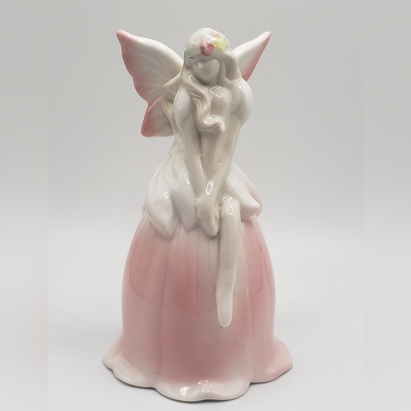 Lefton | Other | Vintage Porcelain Lefton Fairy Bell Fairy Sitting On ...